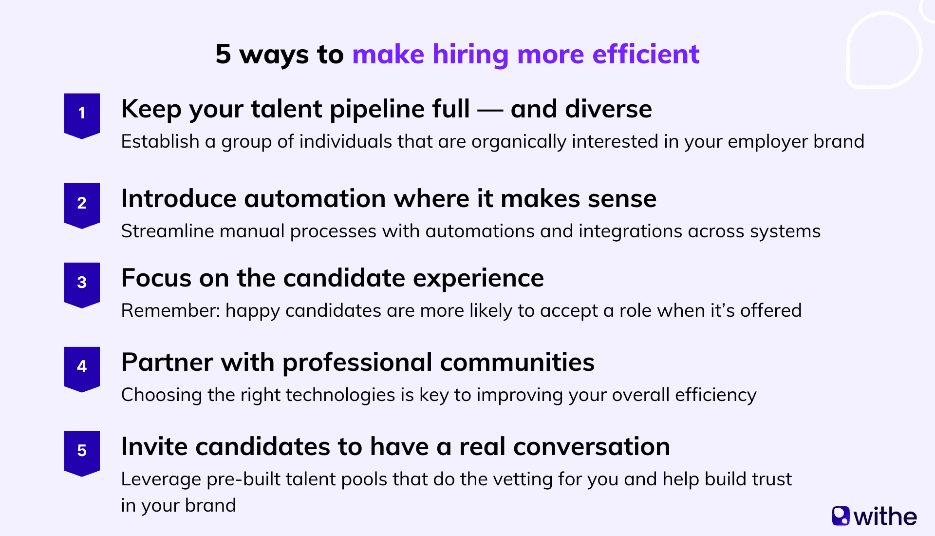 5 ways you can make your hiring process more efficient | Withe
