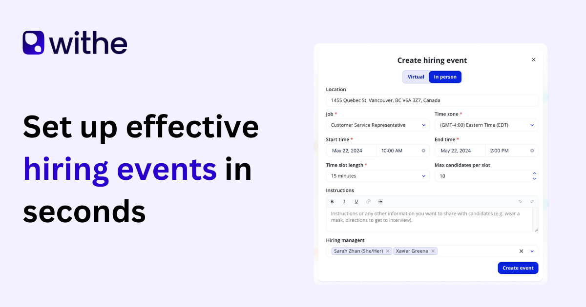 Virtual Hiring Event Platform | Withe | Withe